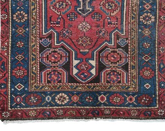 3x6 Red Pictorial Vintage Accent Rug, Oriental Turkish Anatolian Rug ...