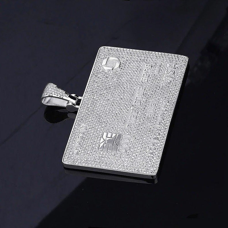 925 Sterling Silver Moissanite Diamonds Fully Iced Out ATM Debit Card ...