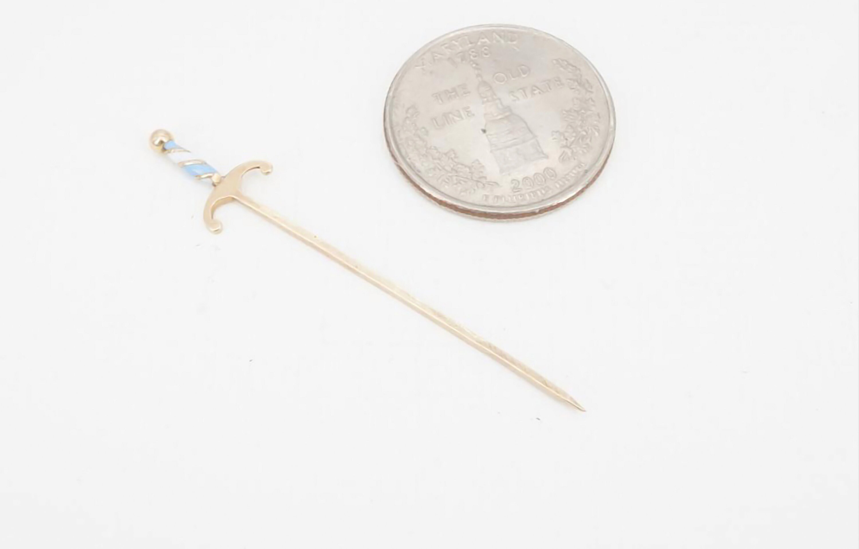 Vintage Art Deco Sword of Truth Stick Pin Brooch 18 K Gold. - Etsy