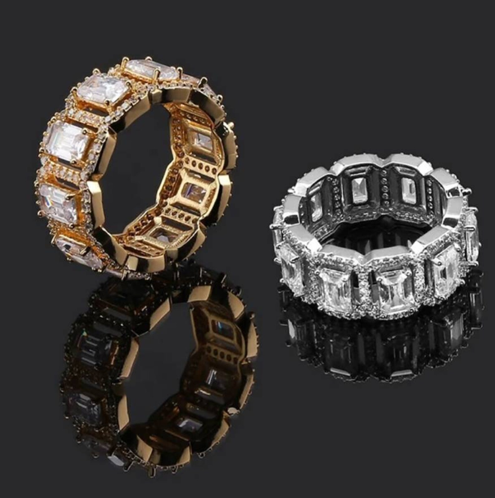 Emerald Cut Ring Sterling Silver Ring Unique Thick Stacking - Etsy