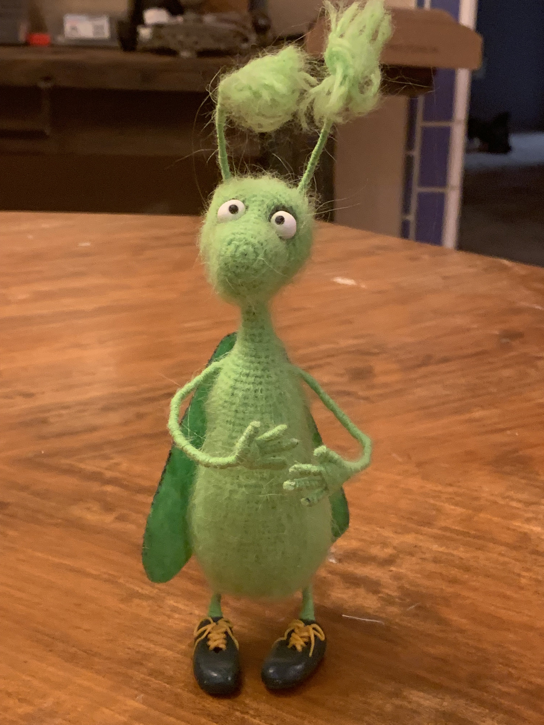 Cute Crochet Cockroach Art Doll Sculpture Gift Collectible Toy Mohair ...