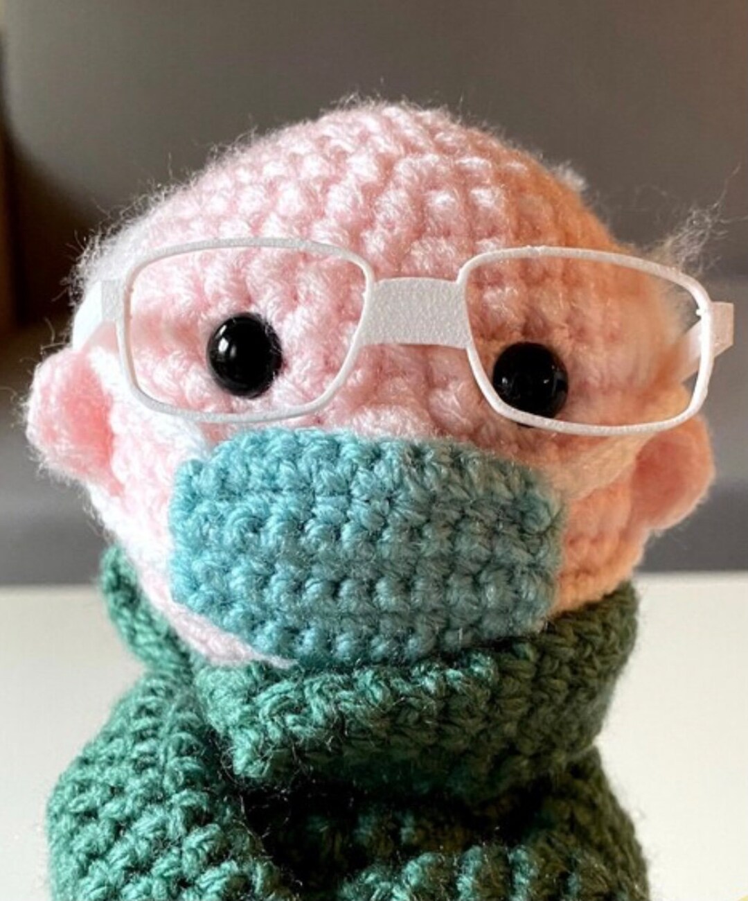 Bernie Knit Mittens Plushie Doll Knit Crochet Bernie Sanders Curtain ...