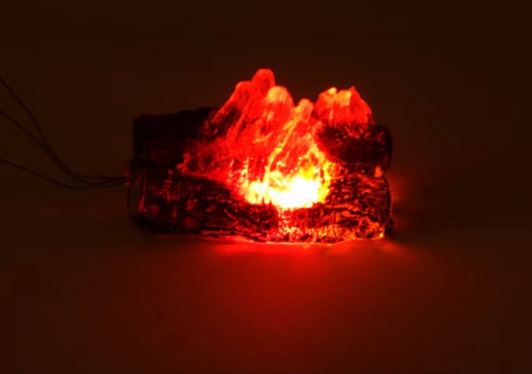 Deluxe Miniature Battery Operated Flashing Fireplace or Camping Fire ...