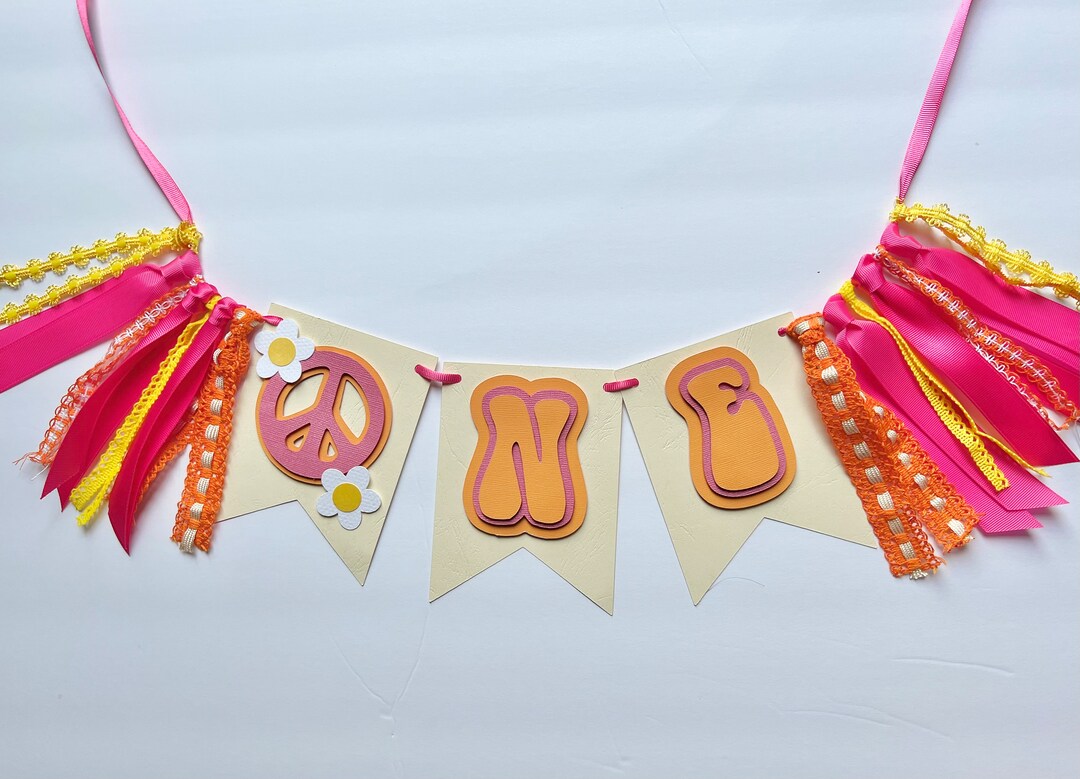 GROOVY ONE High Chair Banner | Peace Sign High Chair Banner - Etsy