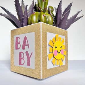CENTERPIECES Boxes Baby Shower Letter Boxes BIRTHDAY Cube Boxe | Theme ...