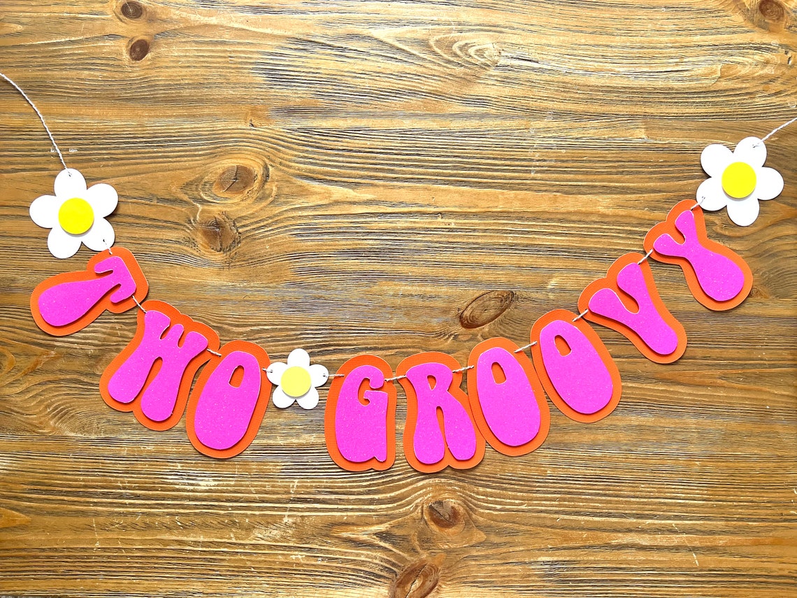 GROOVY Birthday Decor Two Groovy Sign - Etsy