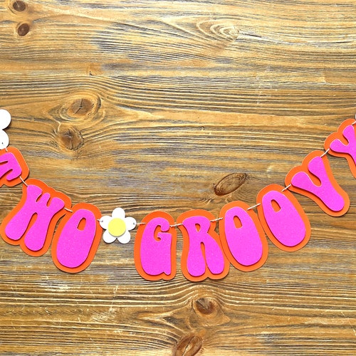 GROOVY Birthday Decor Two Groovy Sign - Etsy