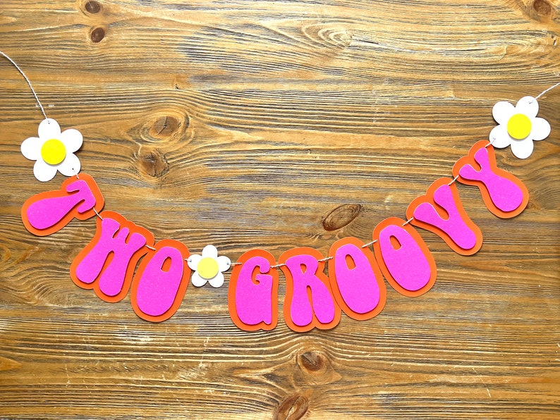 GROOVY Birthday Decor Two Groovy Sign - Etsy