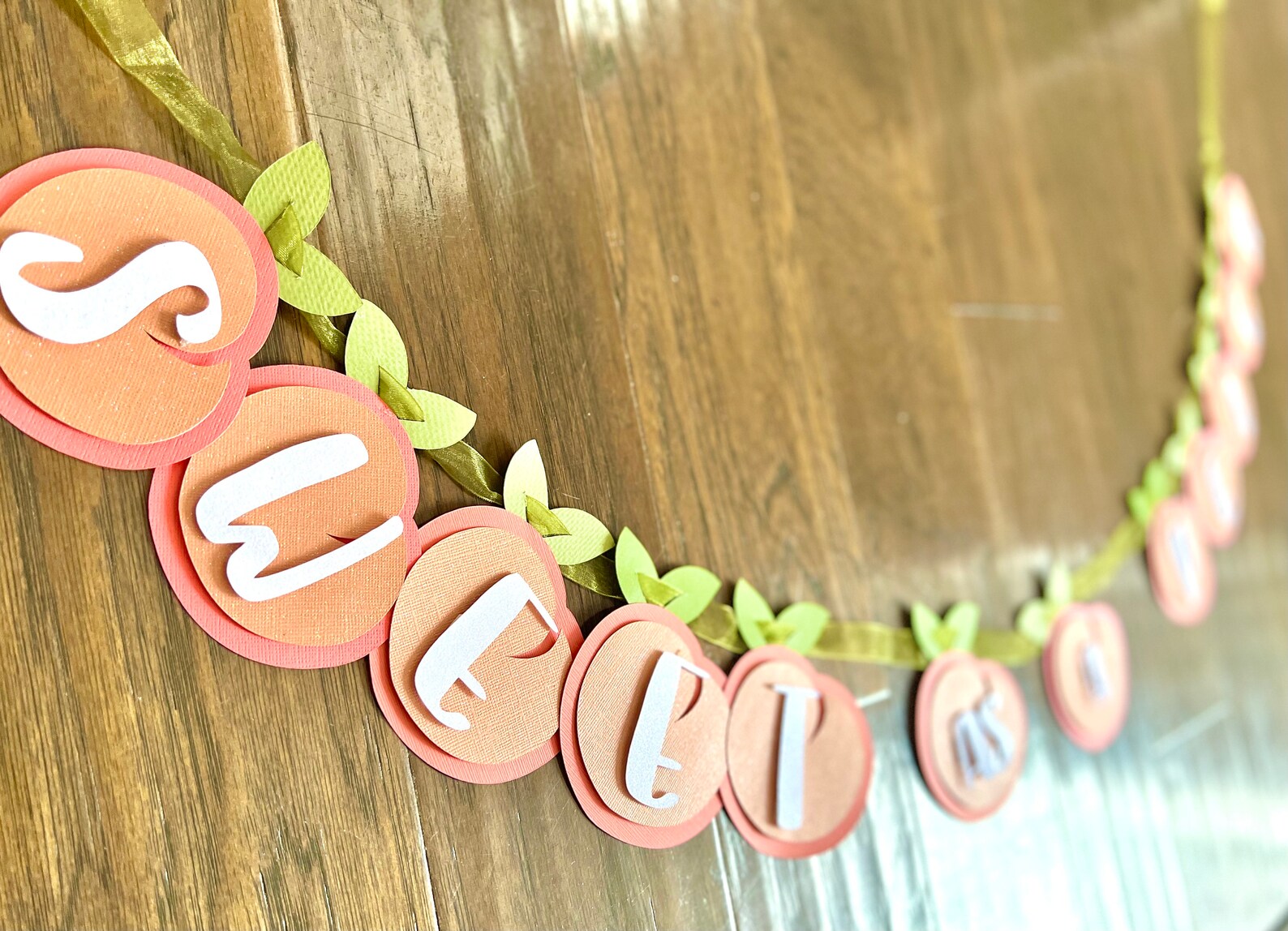 PEACH Birthday Decor Sweet as a Peach Photo Banner 1st | Etsy