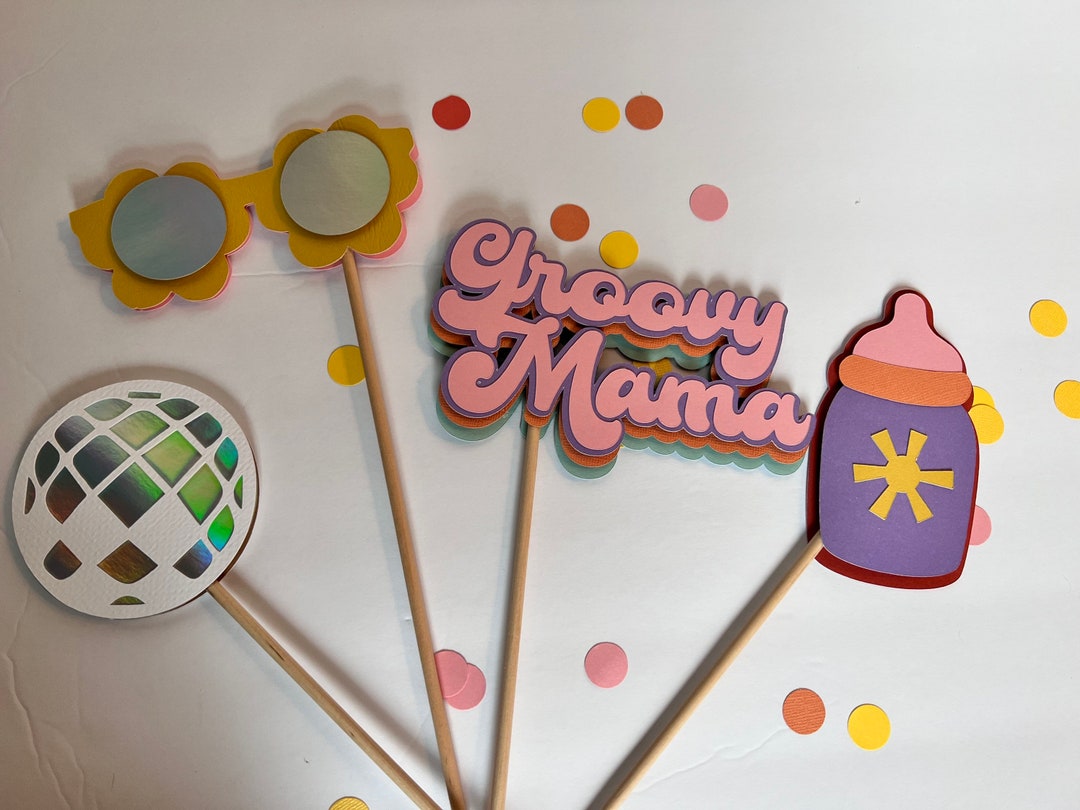GROOVY BABY SHOWER Centerpieces / Groovy Mama Photo Props - Etsy