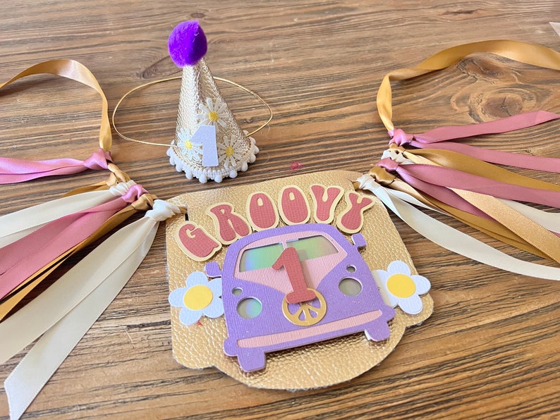 GROOVY ONE Birthday Highchair and Party Hat - Etsy