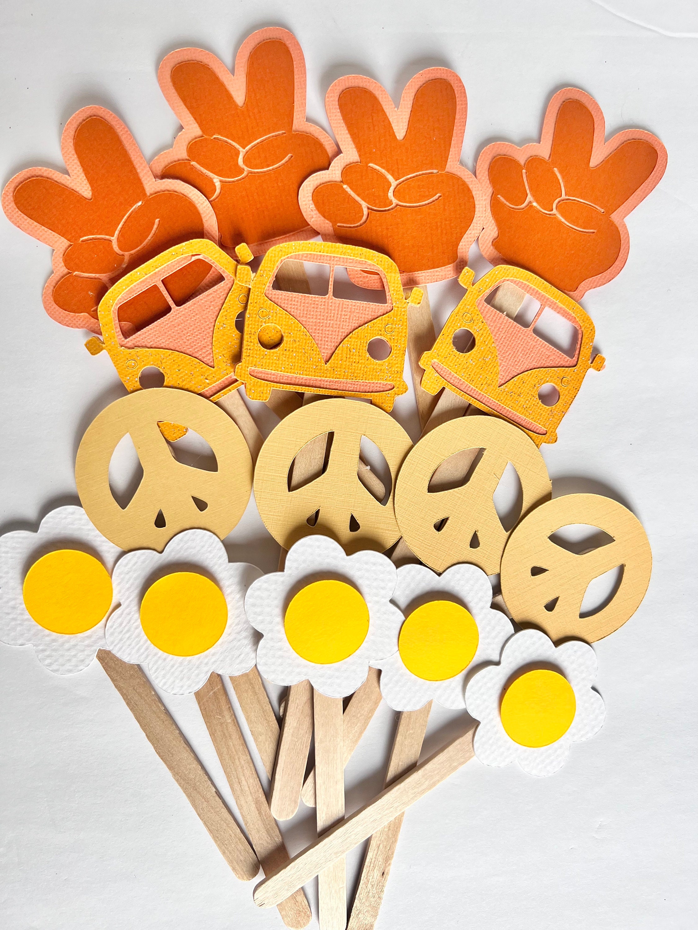 GROOVY CUPCAKE TOPPERS Birthday Baby Shower Groovy - Etsy