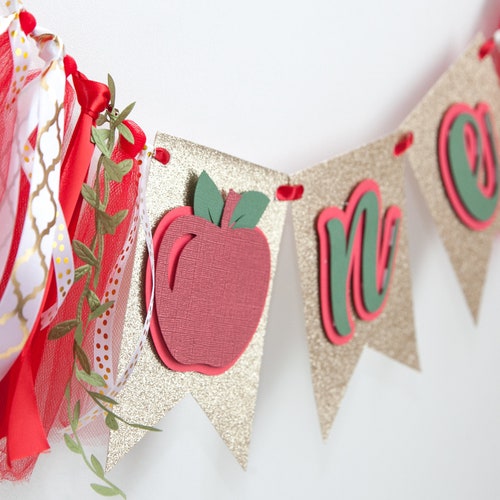 Apple 1st Birthday Banner Apple Party Decoration Apple - Etsy