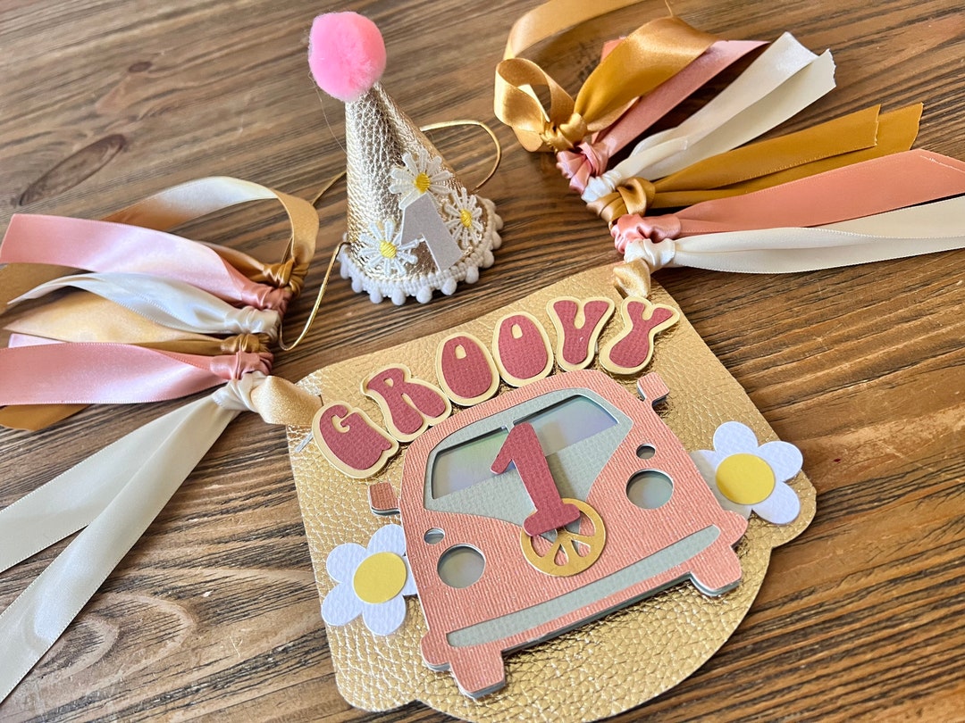 GROOVY ONE Birthday Highchair and Party Hat - Etsy