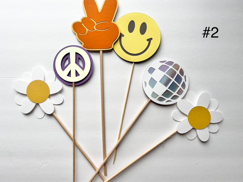 GROOVY BABY SHOWER Centerpieces / Groovy Mama Photo Props - Etsy