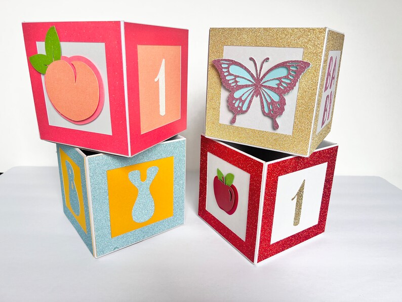 CENTERPIECES Boxes Baby Shower Letter Boxes BIRTHDAY Cube Boxe - Etsy