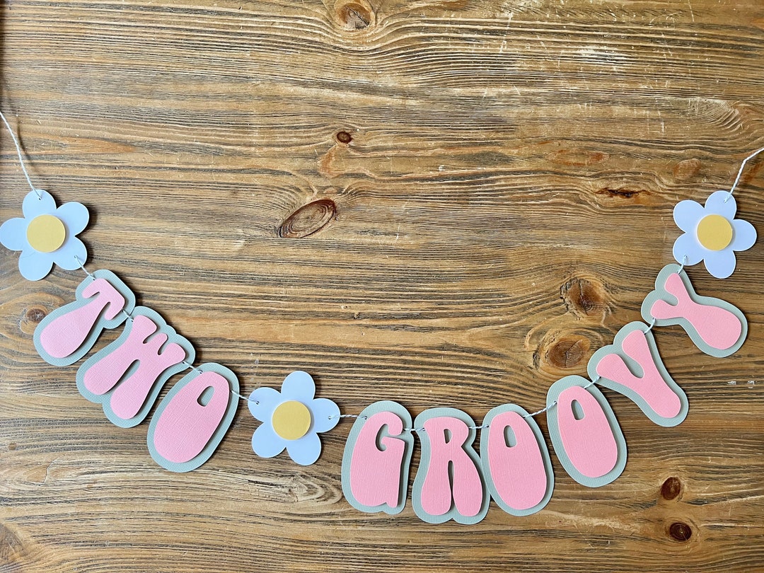 GROOVY Birthday Decor Two Groovy Sign - Etsy