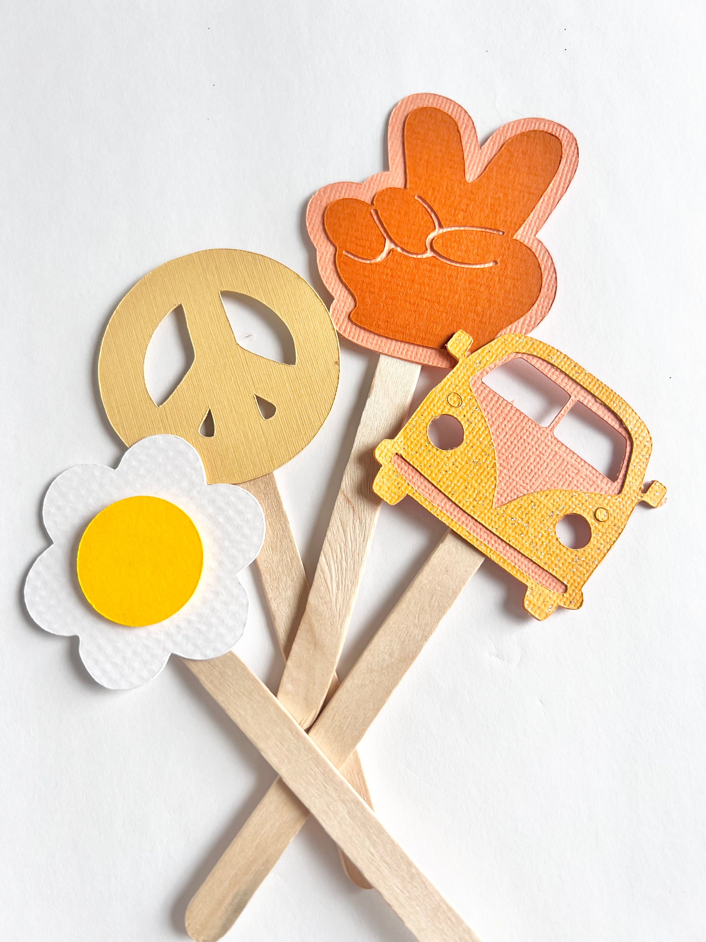 GROOVY CUPCAKE TOPPERS Birthday Baby Shower Groovy - Etsy
