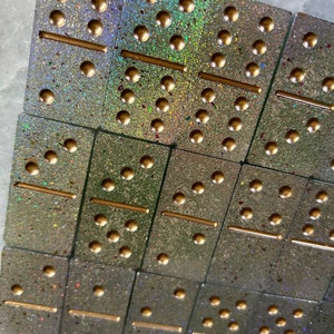 Resin Silver Translucent, Holographic Glittered Dominoes. Standard ...