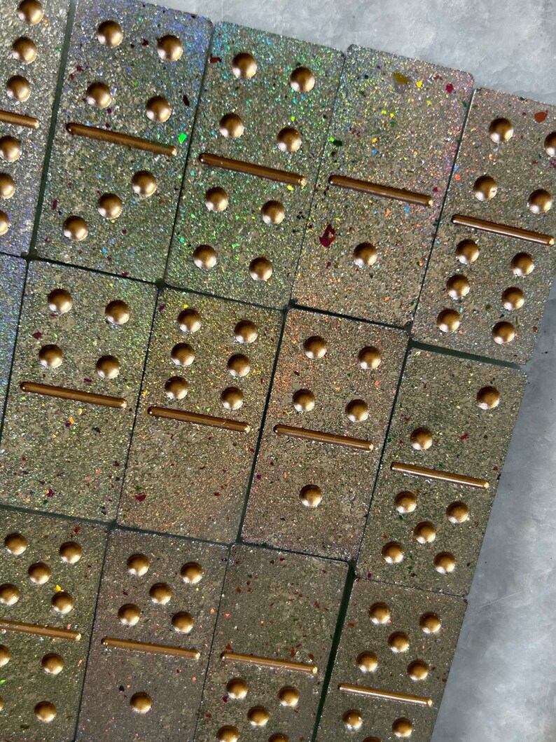 Resin Silver Translucent, Holographic Glittered Dominoes. Standard ...