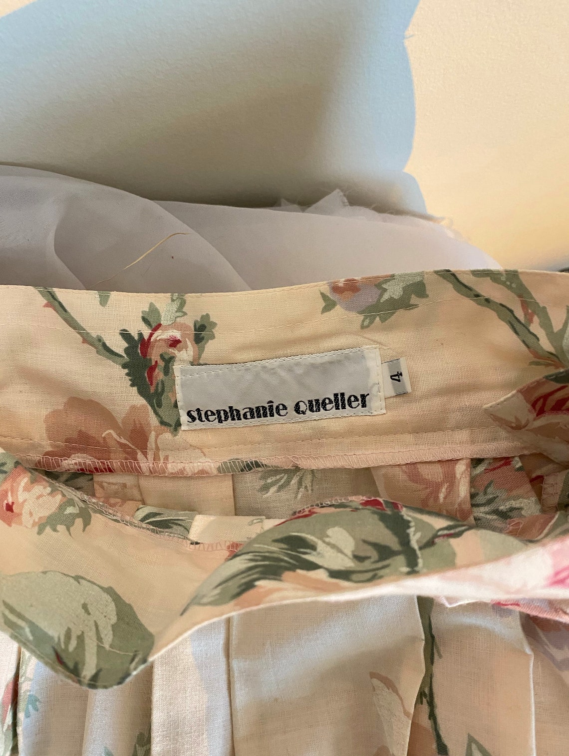 1980s Stephanie Queller Floral Rose Skirt - Etsy