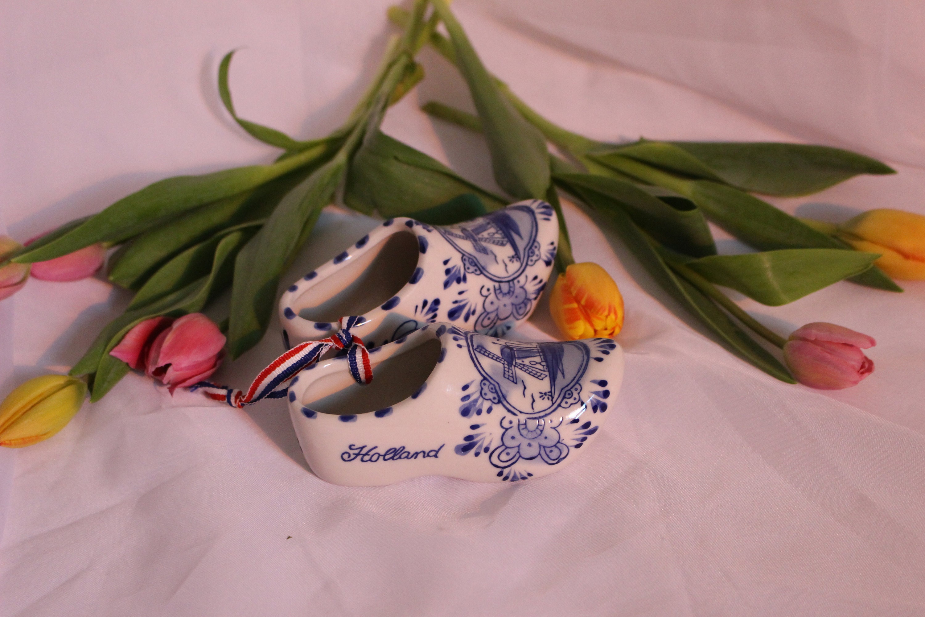 Ceramic Blue Holland Dutch Clogs Shoes - Etsy