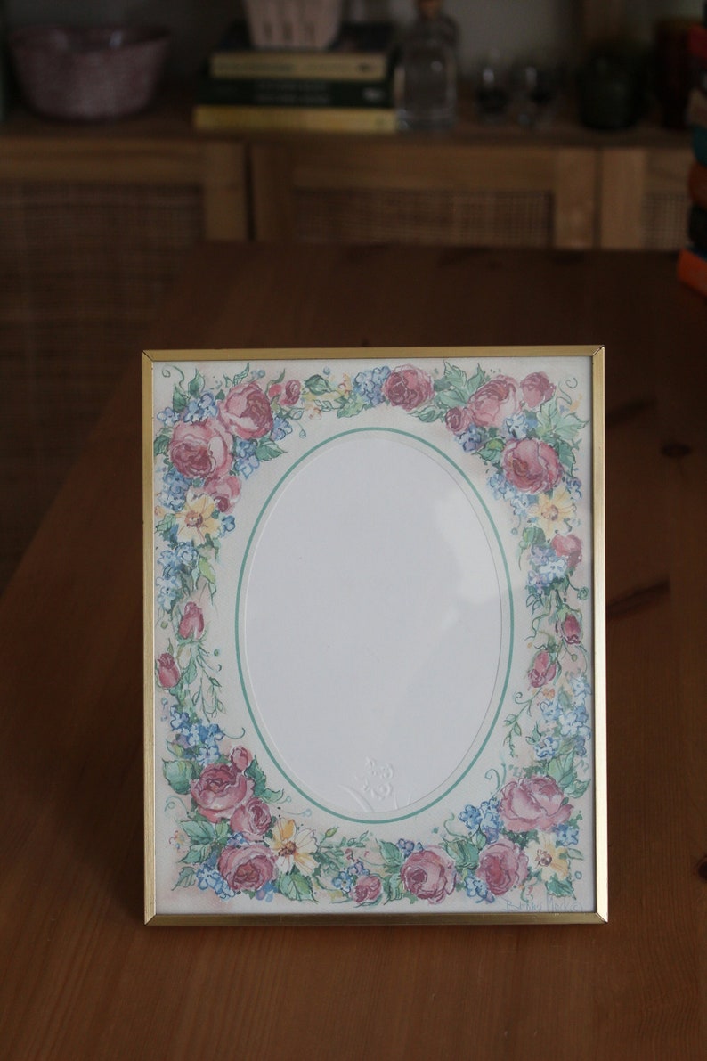 1988 Avon Beauty Vintage Floral Frame With Hand Painted Roses Signed ...