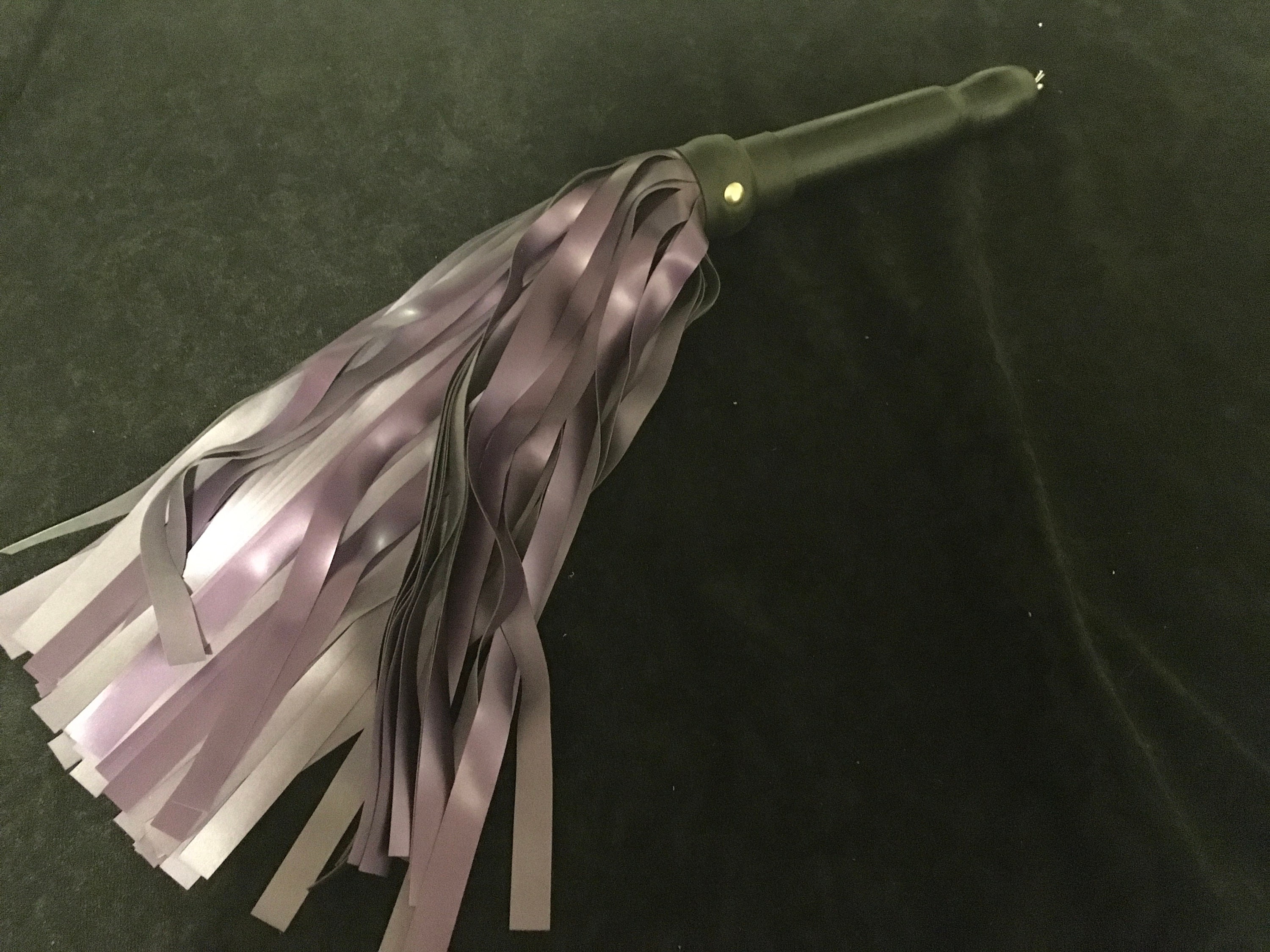 Purple Latex Flogger Various Lengths Vegan Friendly
