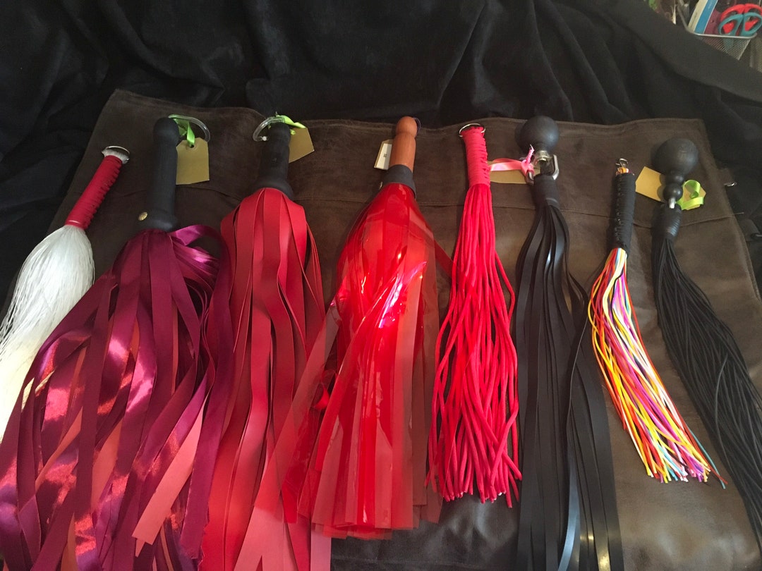Dungeon, Master or Mistress Set of 8 Floggers & Storage Bag. - Etsy