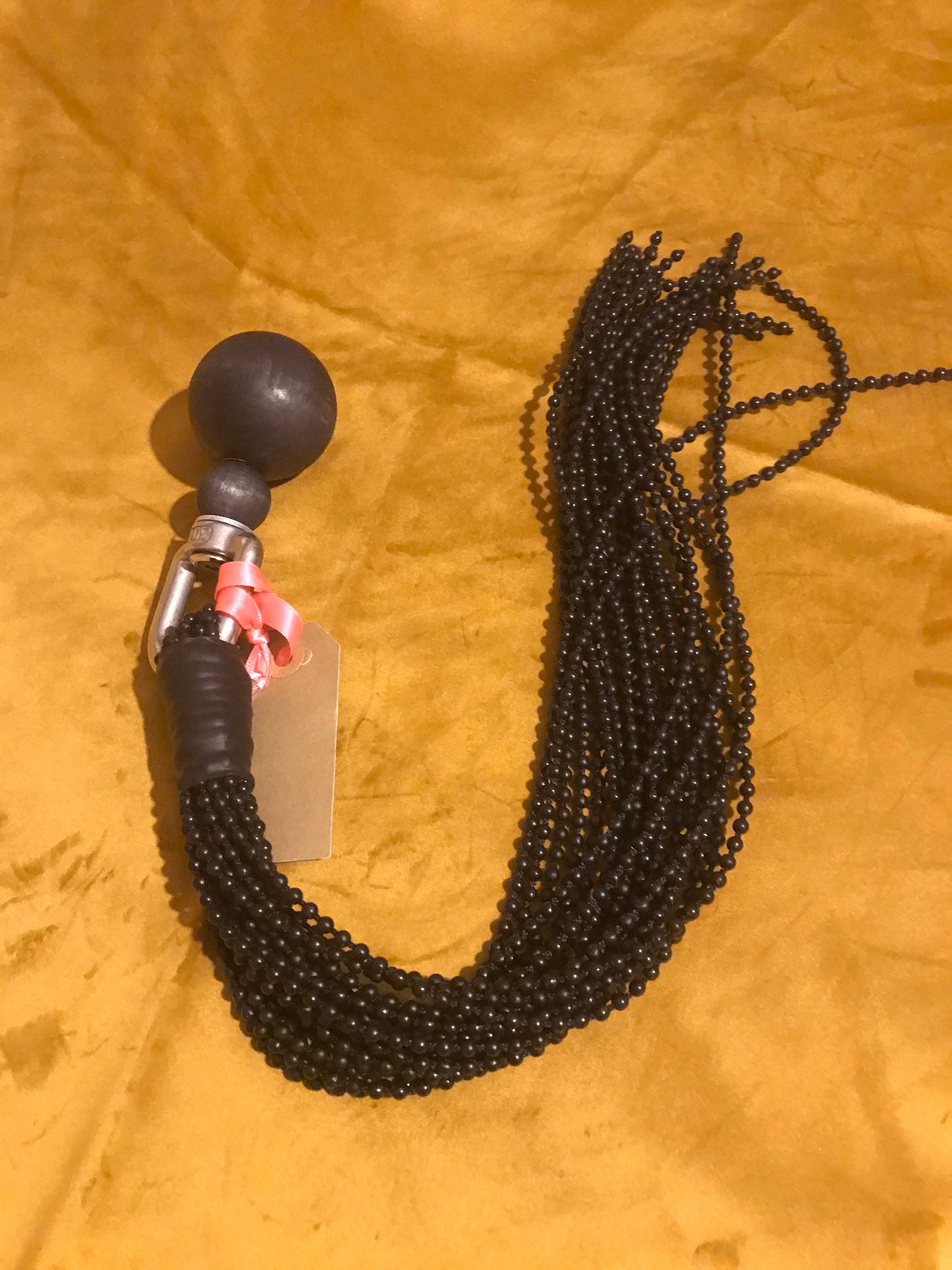 Florentine Swivel Beaded cord, 20 Tails, vegan flogger BDSM impact play ...