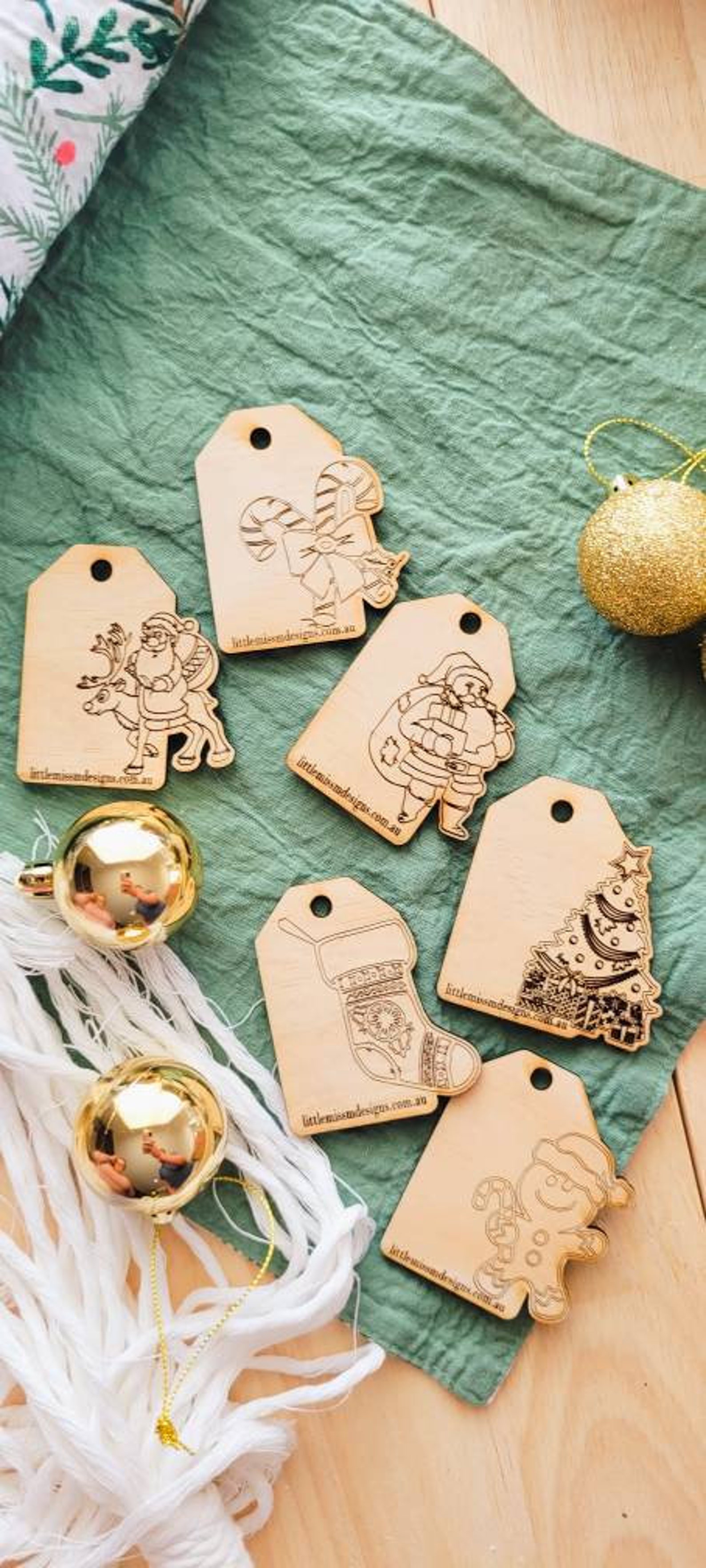 Reusable Gift Tags, Timber / Wood With Blackboard Backing - Chalk ...