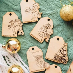 Reusable Gift Tags, Timber / Wood With Blackboard Backing - Chalk ...