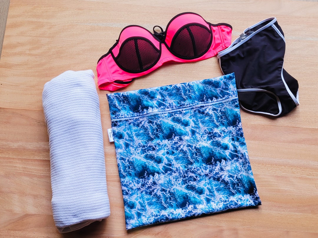 Personalized Storm Blue Waterproof Swim & Wet Bag | Separate Wet and ...