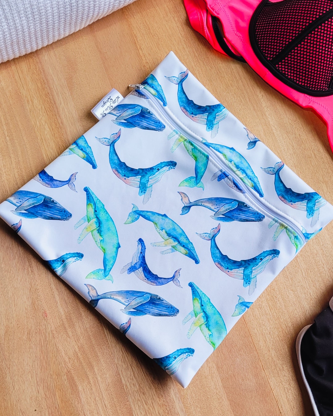Personalized Whales Waterproof Swim & Wet Bag | Separate Wet and Dry ...