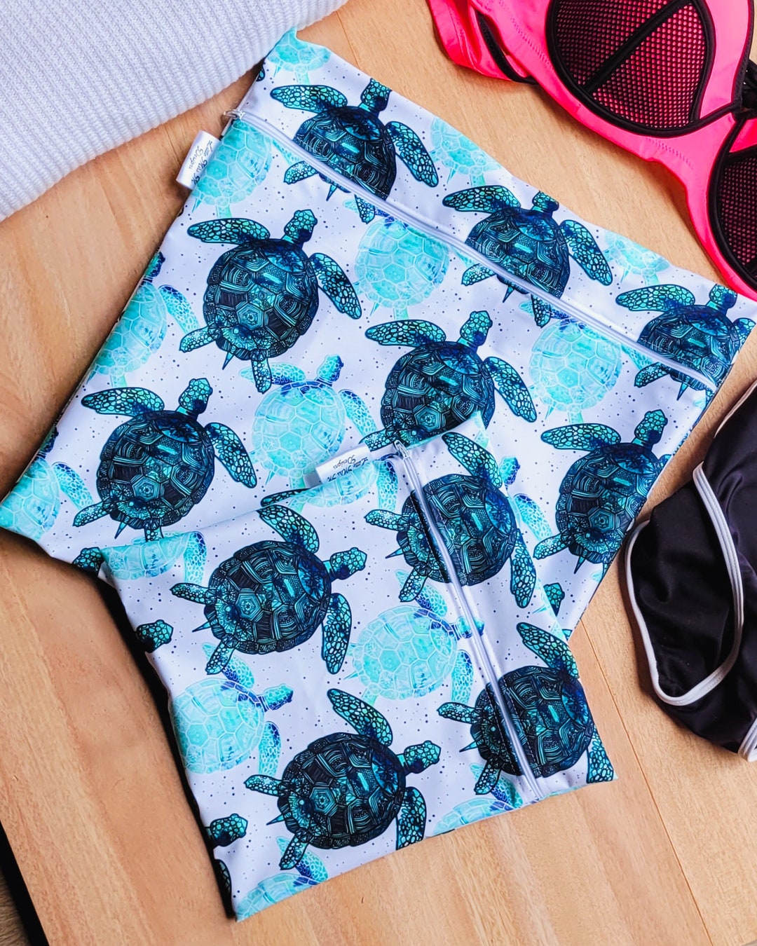 Personalized Sea Turtle Waterproof Swim & Wet Bag | Separate Wet and ...