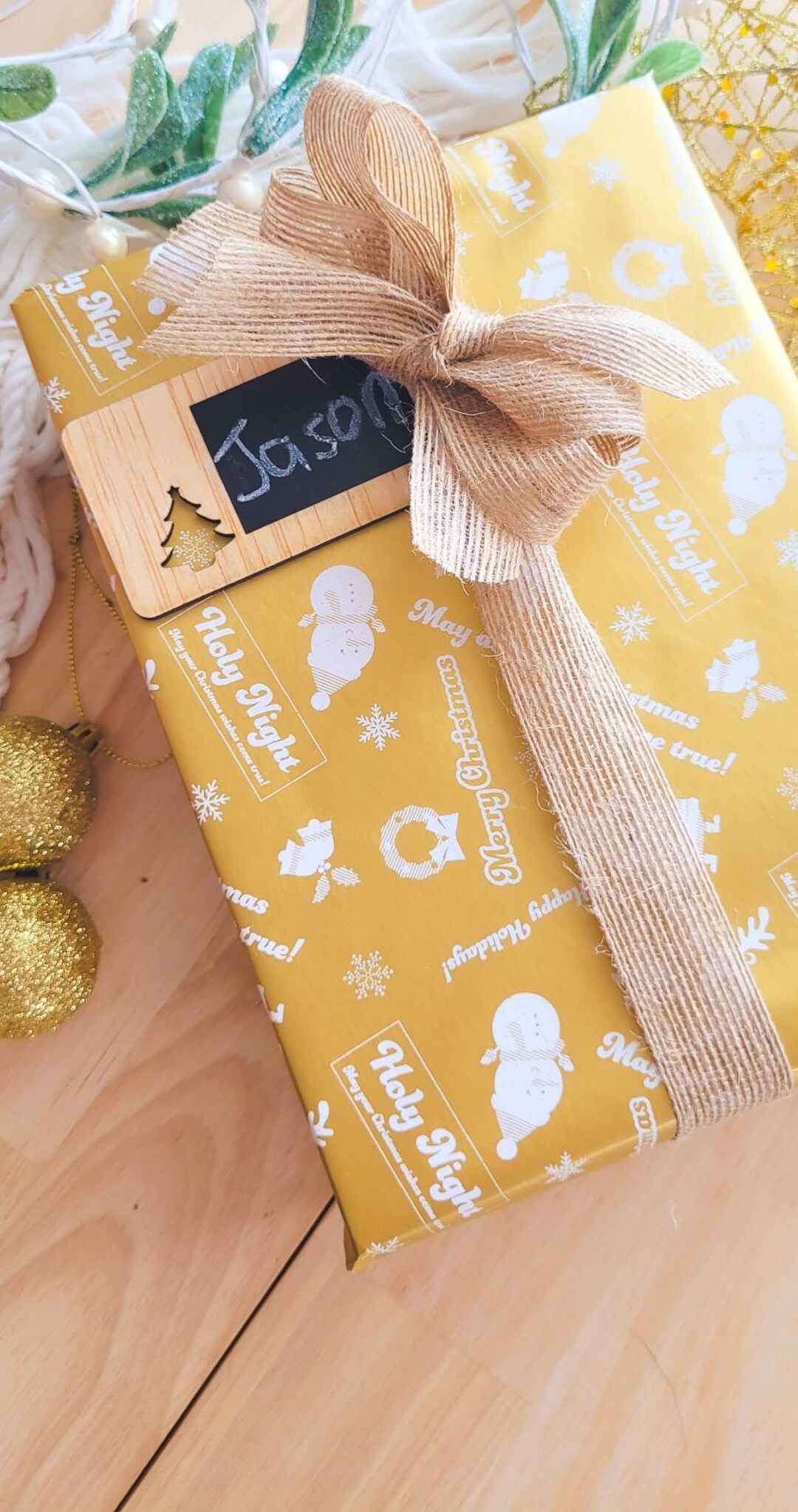 Reusable Gift Tags, Timber / Wood With Blackboard Backing - Chalk ...