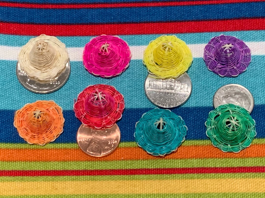 Mexican SOMBREROS Quarter Size Mini Miniature Platic Weaved HATS - Etsy