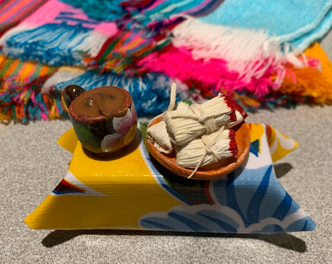 Miniature Doll Decor Mexican Tamales Food Table Jarrito De Chocolate ...
