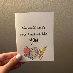 Teacher Appreciation Card - Etsy