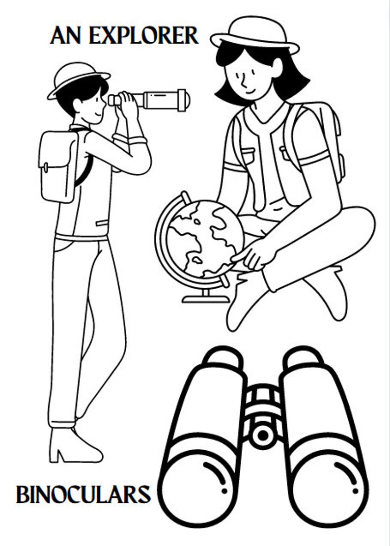 Coloring Page, Printable Coloring for Kids, Explorer, Exploring ...