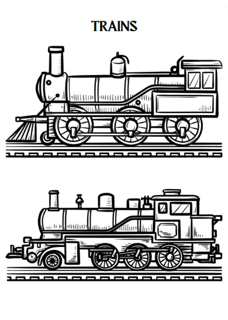 Coloring Page Printable Coloring for Kids Old Trains - Etsy Australia