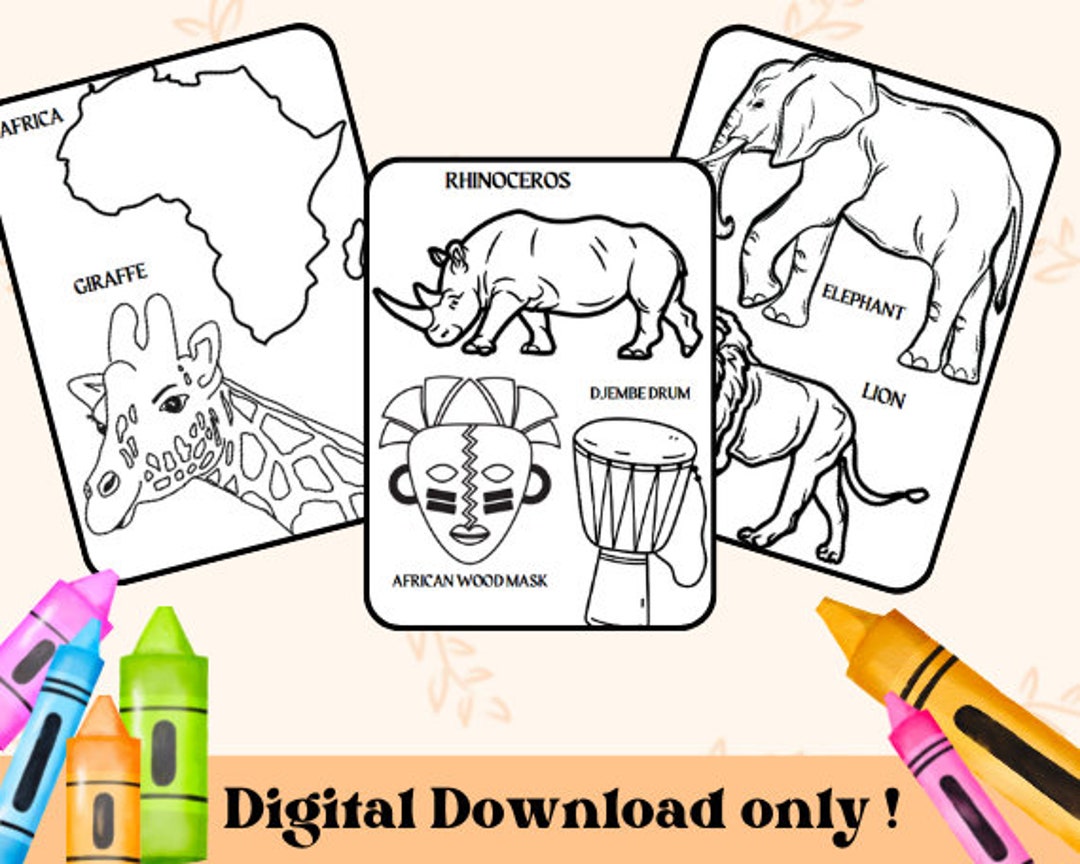 Coloring Page, Printable Coloring for Kids, Africa, Homeschool ...