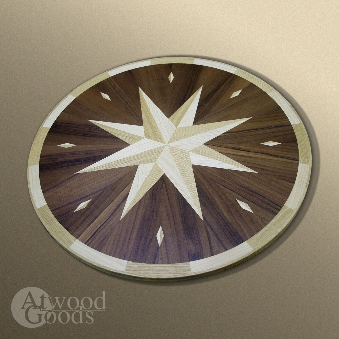Wood Floor Compass Rose "boston Night" Wood Floor Compass Inlay Parquet ...
