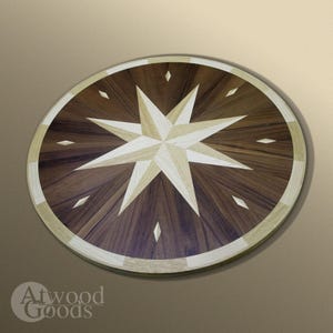 Wood Floor Compass Rose "boston Night" Wood Floor Compass Inlay Parquet ...