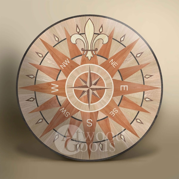 Compass Rose Inlay - Etsy