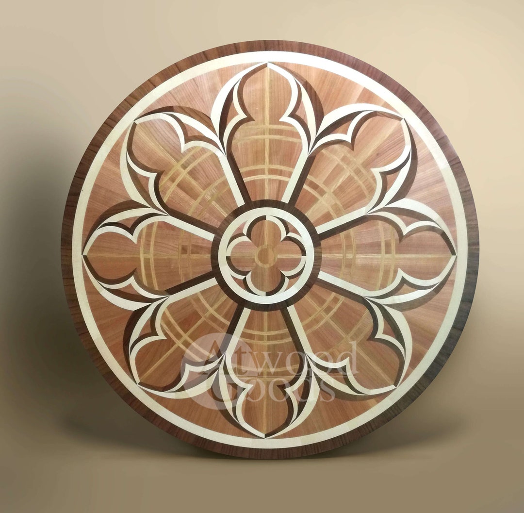 Wood Floor Medallion "brille" Wood Floor Inlay Hardwood Parquet Inlay ...