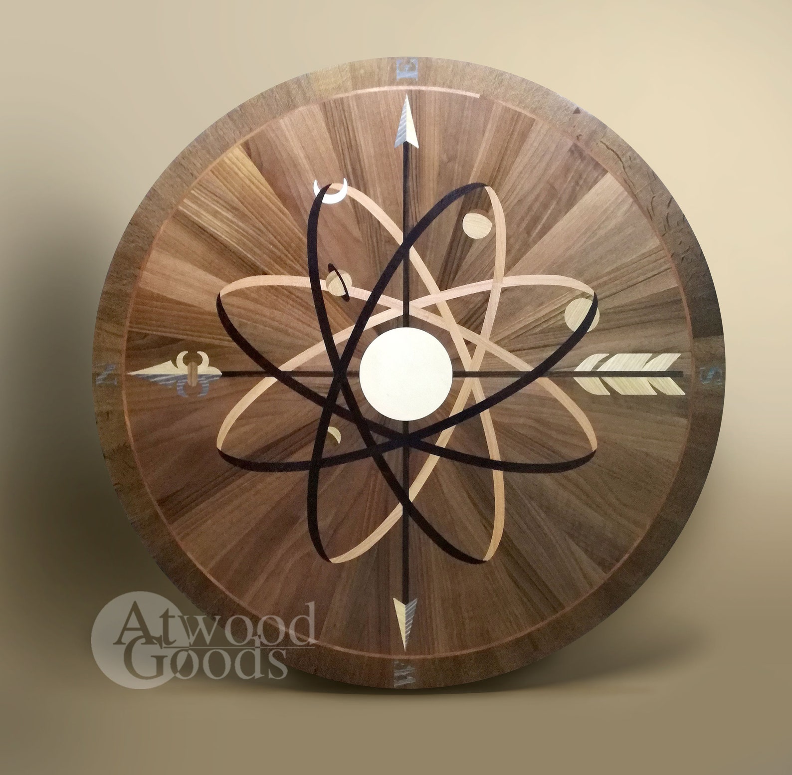 Wood Floor Medallion solar Family Compass Rose - Etsy