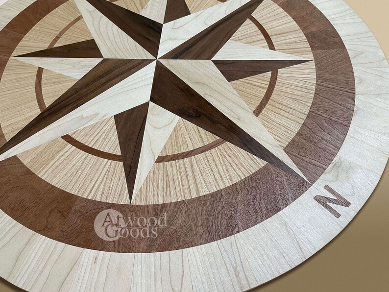 Wood Floor Medallion bay Compass Rose Inlay Wooden Floor Medallion ...