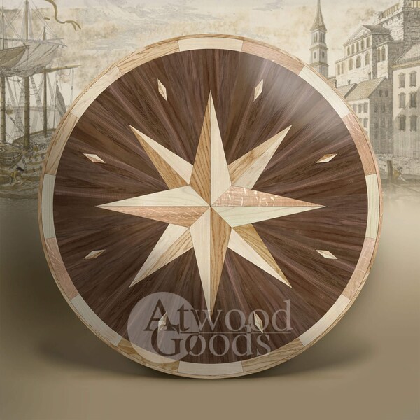 Compass Rose Inlay - Etsy