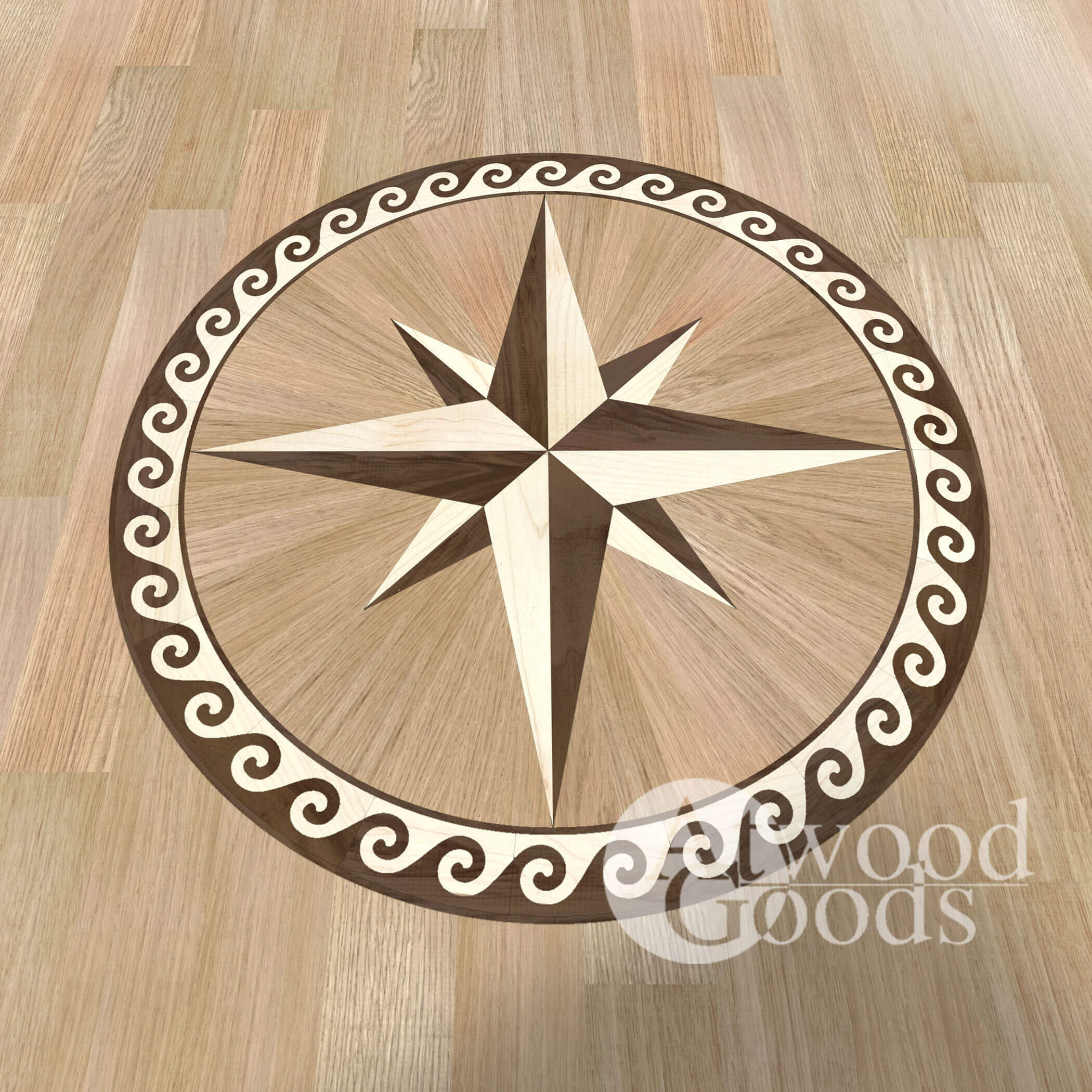 Compass Rose Wood Veneer First Go At Inlay Work! : R/woodworking